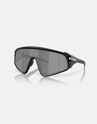 Oakley Latch Panel - Lunettes de soleil masque à verres réfléchissants gris - Noir mat