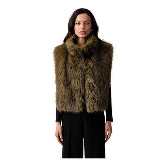 Patrizia Pepe Gilet r&eacute;versible - Femme - Vestes - Brun - Taille: 44 FR