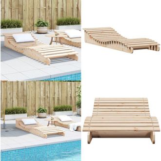 vidaXL Vidaxl - Chaise longue 205x70x31,5 cm bois massif de pin - Chaises Longues - Chaises Longues En Bois - Mobilier De Jardin - Transats - Relaxations