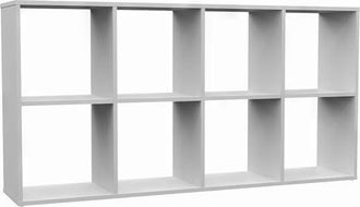 Selsey Malax Wandregal - 8 Fächer - 75 x 147 x 30 cm - praktisches Wandregal aus Holz für Wohnzimmer/Büro - modular: hoch/niedrig - moderner/klassischer Stil