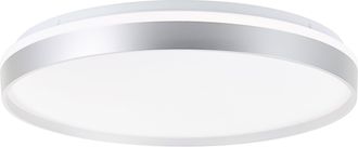 Lightbox Basic LED Wand- & Deckenlampe mit silberfarbenen Rahmen & CCT & Fernbedienung | Ø 48 cm | dimmbare Deckenleuchte als Wohnzimmerlampe | 4500 lm | aus M