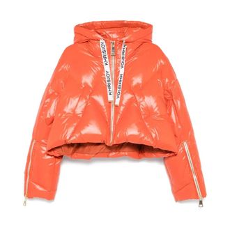 Khrisjoy Crop Shiny Jacket - - Jackets - Damen - Orange - 2XS