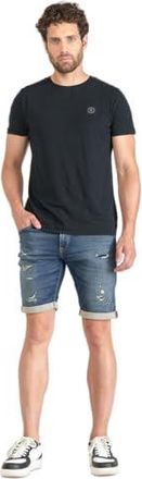 Le Temps Des Cerises Bermuda Jogg Oc Bleu délavé Destroy