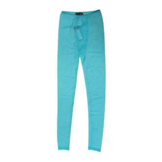 Dolce & Gabbana Elegante Spitze Leggings Hose - - Trousers - Damen - Blau - S