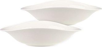 Villeroy & Boch Vapiano Pastaschalen Set 2-Teilig Weiß, Spülmaschinenfest, Mikrowellensicher, Pastateller, Pastaschüssel, Teller Tief, Für Spaghetti, Nudeln oder Sala