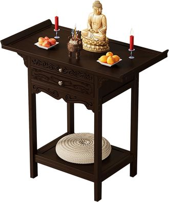 Generic Beliebter buddhistischer Altartisch mit Schrank, Meditationsaltar mit Stauraum f&uuml;r Zuhause und Tempel, vielseitiger Aufbewahrungstisch mit Schrank f&uuml;r