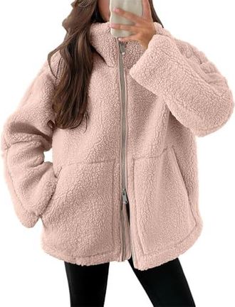ORANDESIGNE Veste En Laine Dagneau Pour Femme, Manteau &Eacute;pais Et Chaud En Peluche, Mode F&eacute;minine, Fermeture &Eacute;clair, Col Montant, V&ecirc;tements Dext&eacute;rieur, Automne Hive