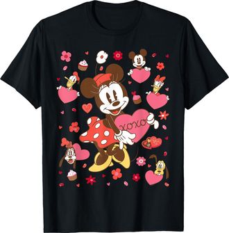 Disney Minnie Mouse & Friends Valentines Day Retro Hearts T-Shirt