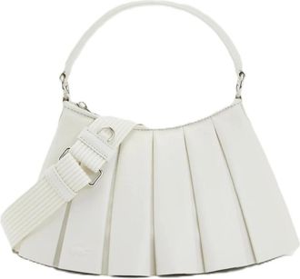 Lacoste Femme, Sacs, Blanc, Taille: ONE Size Small Lenglen Leather Bag