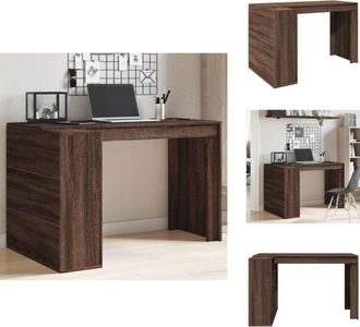 vidaXL Schreibtisch Braun Eichen-Optik 123,5x73,5x75 cm Holzwerkstoff - Bürotisch - Schreibtisch - Home Office - Eiche Optik - Holzwerkstoff