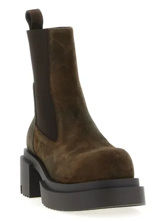 Rick Owens Mens Brown Calfskin Ankle Boots