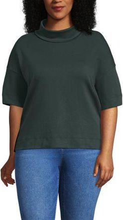 Lands End Supima Rollkragenshirt, Damen, Gr&ouml;&szlig;e:56-58 plus, Gr&uuml;n, Baumwolle, by Lands End