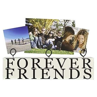 Malden International Designs Tisch-Fotoclips aus Holz, f&uuml;r Bilder mit Aufschrift Forever Friends, 3 Optionen, Wei&szlig;