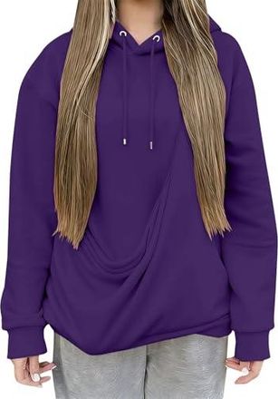 Generic Sweat à capuche léger pour femme - Chaud - Sweat à capuche avec poche et poches - Veste polaire thermique à manches longues - Sweat à capuche dautomne