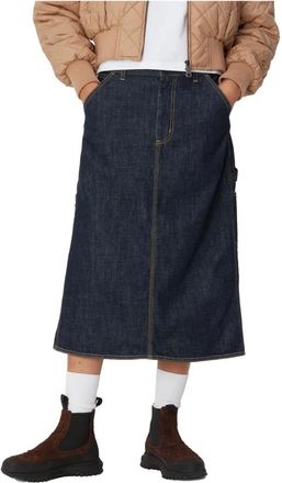 Carhartt Work in Progress Femme, Jupes, Bleu, Taille: 36 FR Jupe en Jean Bleu
