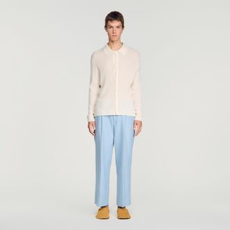 Sandro Chemise en maille c&ocirc;tel&eacute;e