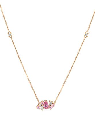 ROSEKEY collier Gooseberry en or rose 18ct serti de saphir et de diamant