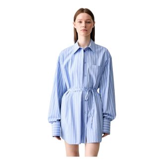 Sportmax Firma Shirt - Femme - Robes - Bleu - Taille: 44 FR