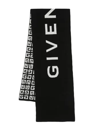 Givenchy écharpe réversible à logo en intarsia - Noir