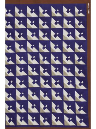 Miu Miu Womens Scarf Geometric Print Silk Tobacco-Ink Tobacco/ink Scarfs