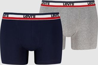 Levi's Repeat Logo Boxer Brief 2 Pack - Homme - Multicolore / Navy/Grey Melange - 2XL