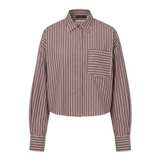 Rag & Bone Marin Cropped Gestreiftes Hemd - - Blouses & Shirts - Damen - Braun - M