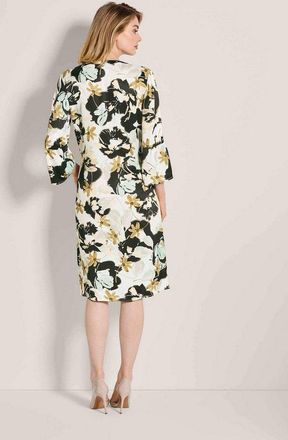Madeleine Midikleid Print-Kleid mit Volants Midikleid mit Rundhals, Taschen, Kniel&auml;nge und 3/4-Arm