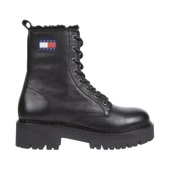 Tommy Jeans Schwarze Urban Tumbled Stiefeletten - - Shoes - Damen - Schwarzk - 37 EU