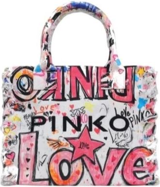 Pinko Pinko, Femme, Sacs, Multicolore, Taille: ONE Size Beach Shopper Canvas Bag