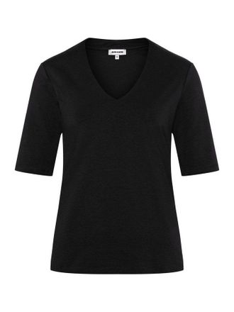 More & More Kurzarmshirt klassisches T-Shirt, gedoppeltes Vorderteil
