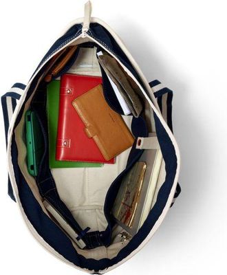 Lands End Große Canvastasche mit Reißverschluss, Damen, Größe:null regular, Weiß, Baumwolle, by Lands End