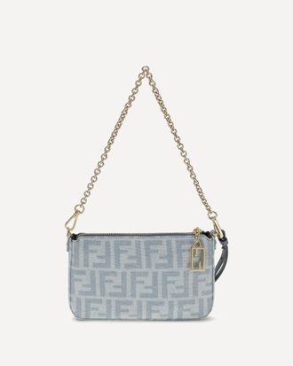 Fendi Denim Baguette Clutch Female UNI