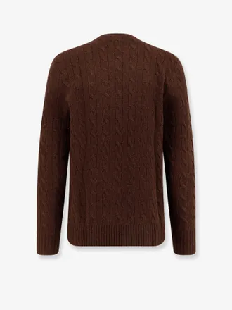 Polo Ralph Lauren Mens Wool And Cashmere Cable Knit Sweater Brown