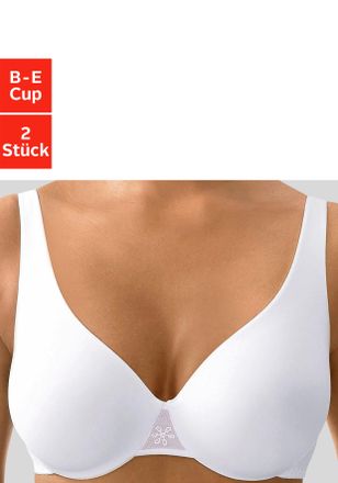 Nuance T-Shirt-BH NUANCE, Damen, Gr. 100, Cup D, schwarz (schwarz, wei&szlig;), Microtouch, Obermaterial: 85% Polyamid, 15% Elasthan, BHs BH BH-Set B&uuml;gel-BH T-Shir