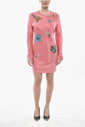 Marni Etuikleid aus Satin mit Stickerei und Perlen Gr&ouml;&szlig;e 38