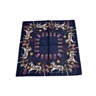 Celine Pre-owned Silk Scarf - Femme - Pre-owned - Bleu - Taille: ONE Size