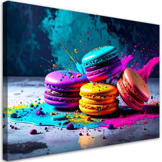 Feeby Tableau d&eacute;co Biscuits color&eacute;s macarons abstrait 90x60