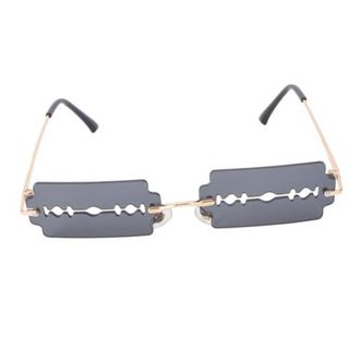 IFUNDOM Lunettes de Soleil Creuses en M&eacute;tal C1 Gris Accessoire Photo Amusant pour F&ecirc;te et Costume Unisexe Lunettes de Soleil D&eacute;coratives pour Carnaval et Soir
