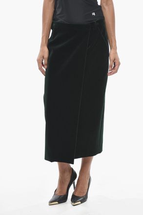 Saint Laurent Wickel-Midirock aus Velours Saint Laurent