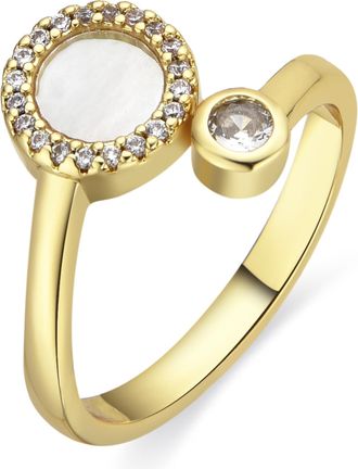 Luxenter Ring mit weißer Perlmutt und 18-karätigem Gold - Yaran, Metall, Kein Edelstein