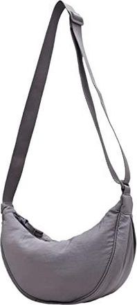 Generic Sac &agrave; bandouli&egrave;re l&eacute;ger en nylon pour adolescentes et filles, gris, taille unique