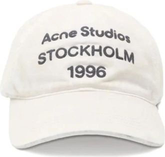 Acne Studios unisex, Accessoires, Blanc, Taille: ONE Size 1996 Logo Cap