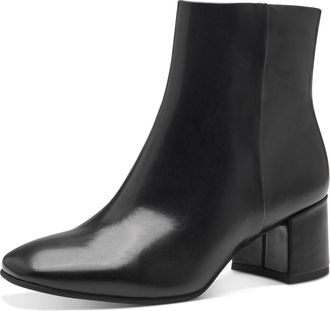 Marco Tozzi Damen Stiefeletten mit Absatz aus Kunstleder mit Reißverschluss, Schwarz (Black), 36 EU