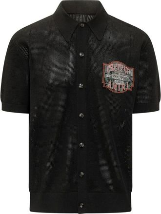 Amiri Homme, Tops, Noir, Taille: M Chateau Crochet Oversized Shirt