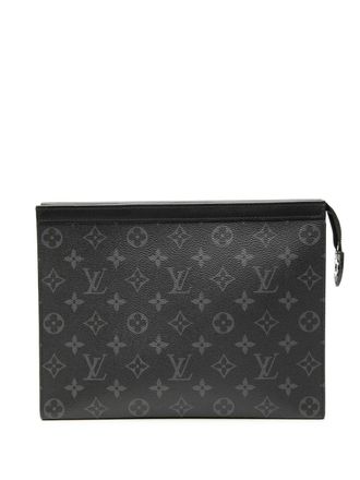 Louis Vuitton pochette Voyage MM &agrave; monogramme Eclipse (2021-2025) - Noir