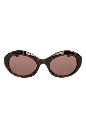 Balenciaga Sonnenbrille mit ovalem Gestell - Braun