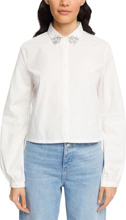 Esprit Damen 112CC1F306 Bluse, 100/WHITE, L