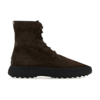 Tod's Stilvolle Braune Wildleder Stiefeletten - - Shoes - Herren - Braun - 43 1/2 EU