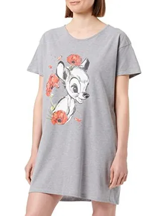 Disney WODBAMBBT006 Chemise de Nuit, Gris Melange, S Femme