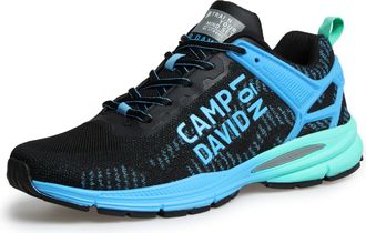 Camp David Herren Leichter Sneaker im Knit-Design mit Logo Artwork Power Blue, 42